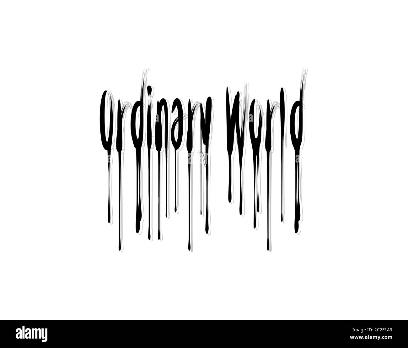Ordinary World lettering text on white background in vector ...