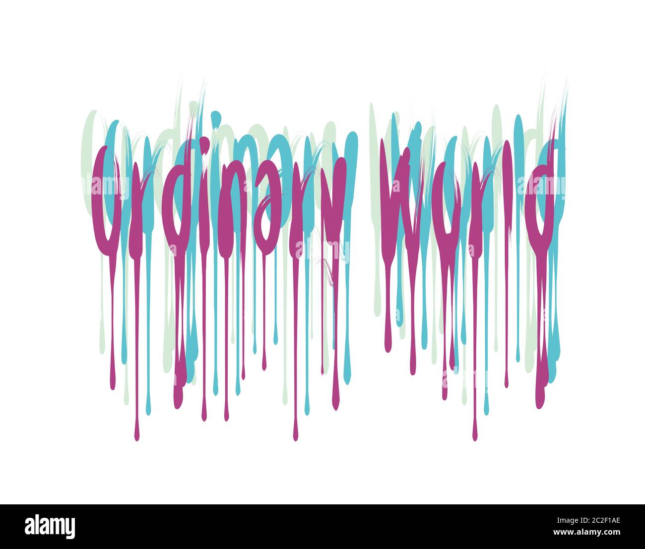 Ordinary World lettering text on white background in vector ...