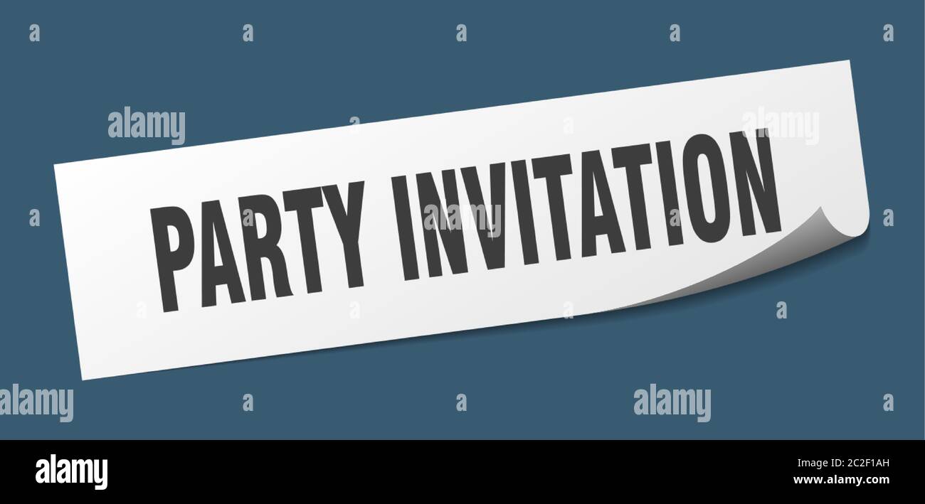 party invitation sticker. party invitation square isolated sign. party ...