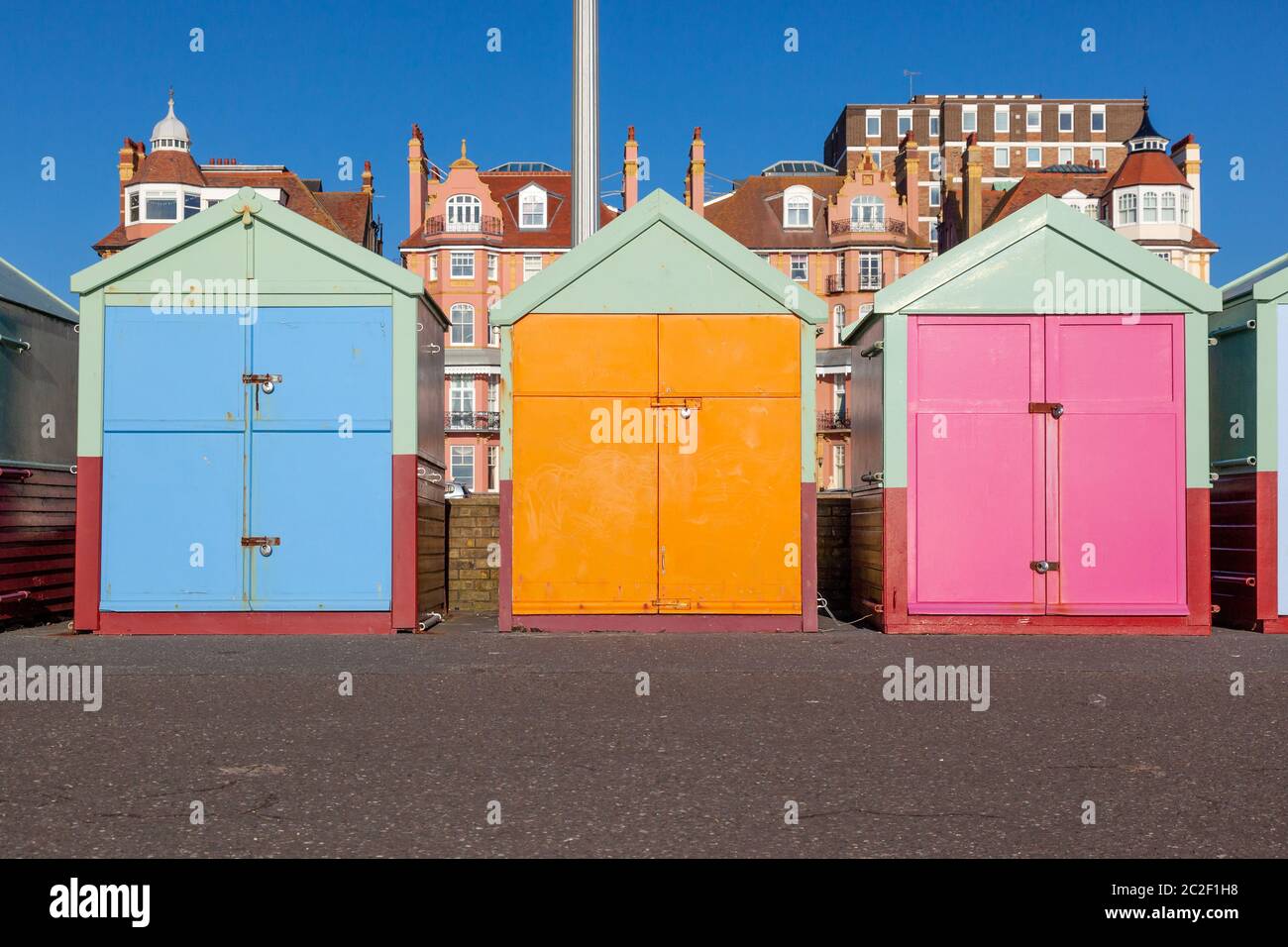 Colorful Brighton beach huts Stock Photo - Alamy