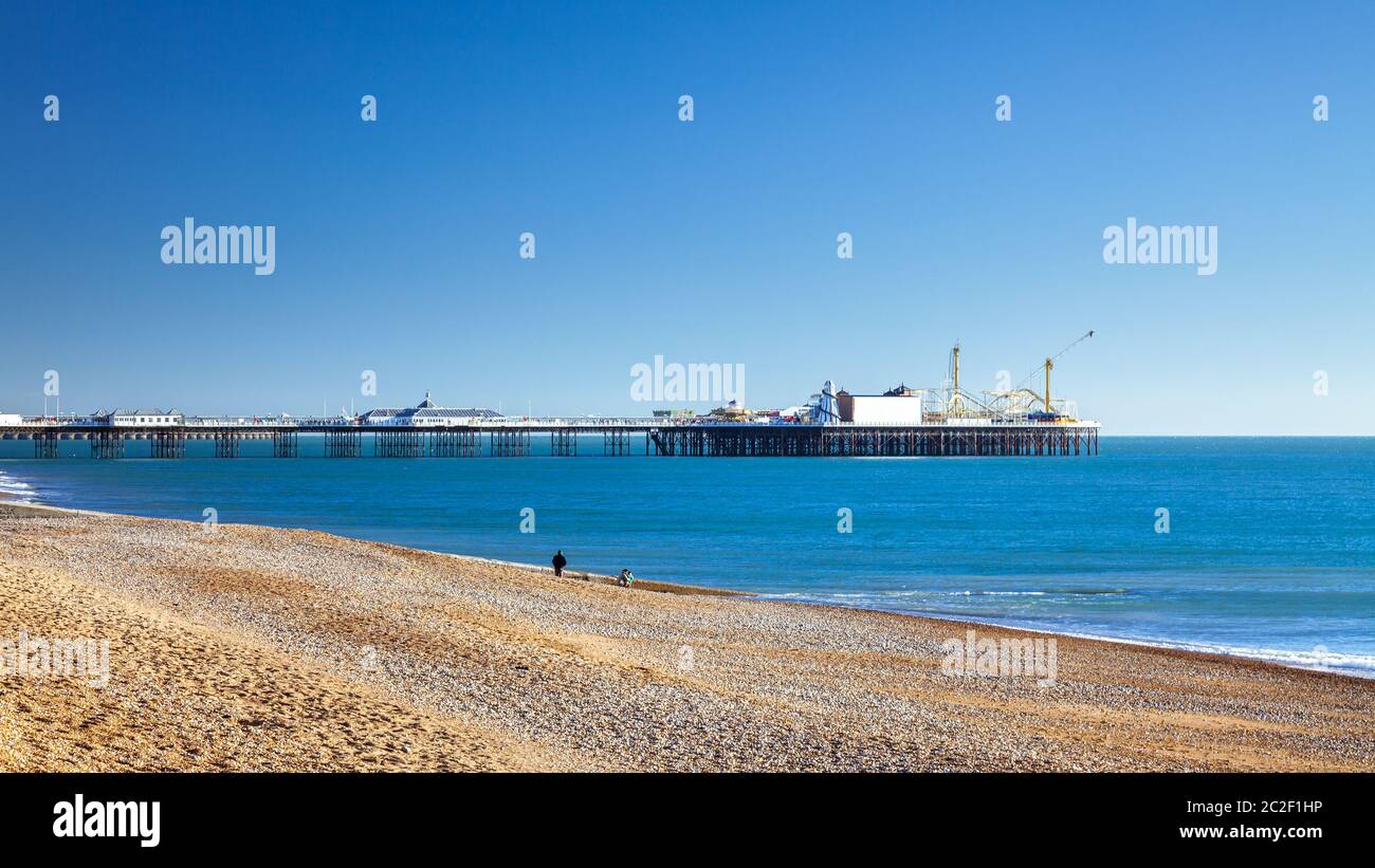 Brighton pier blue sky copy space hi-res stock photography and images ...