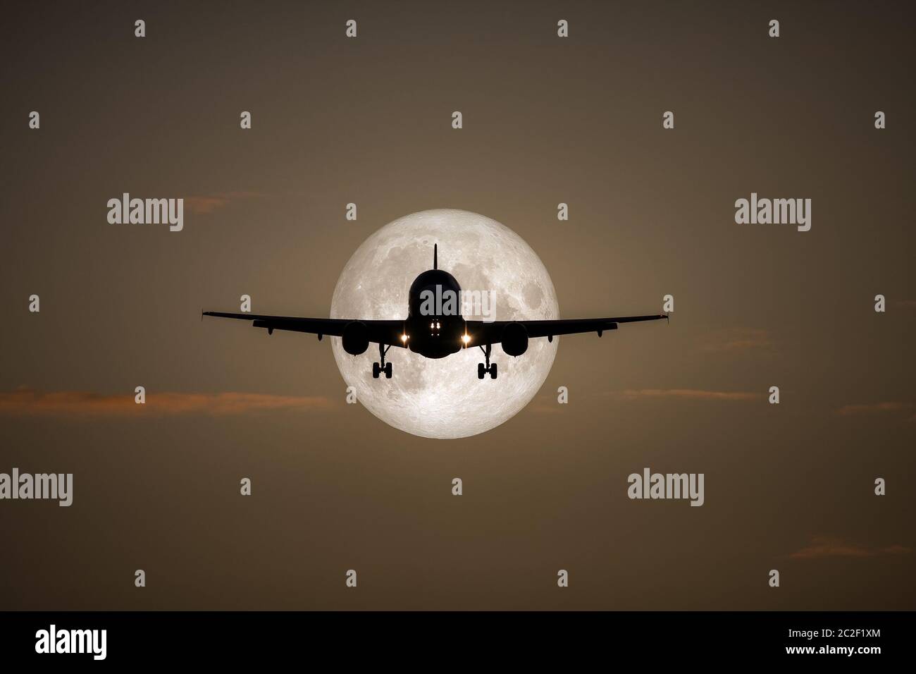 air plane full moon Stock Photo - Alamy