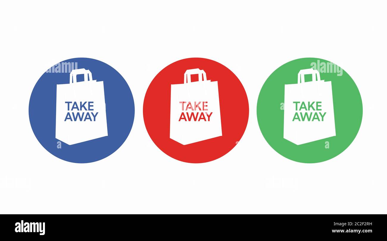Vector Take away bag icon illustration signs Stock Vector Image & Art ...