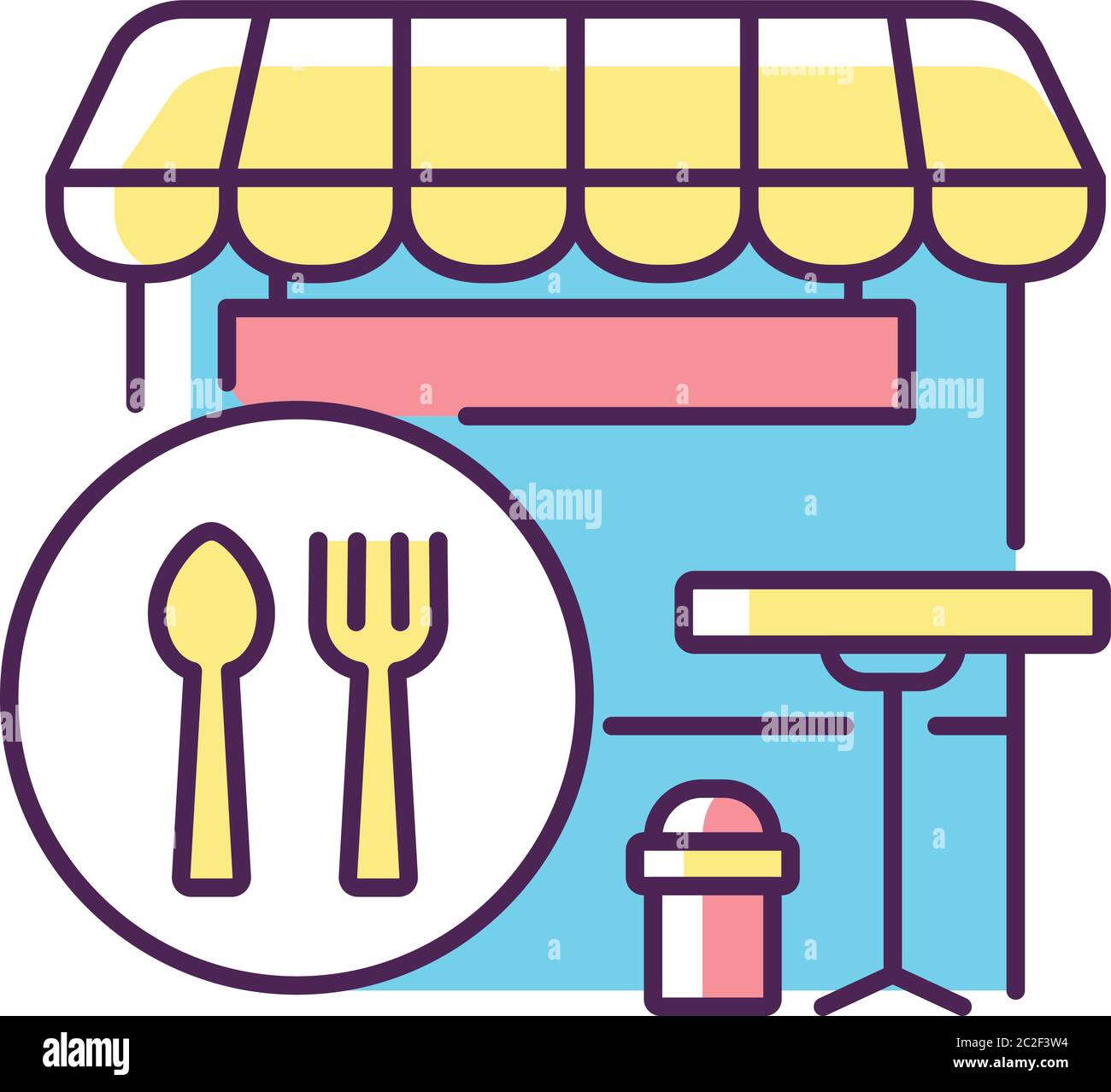 Food court RGB color icon Stock Vector Image & Art - Alamy