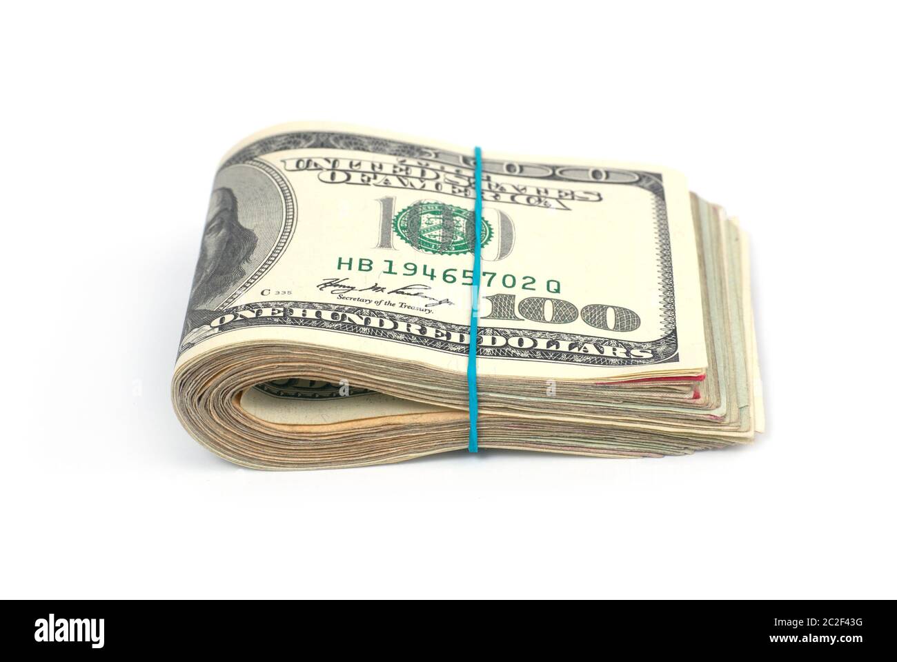 Stack of money- cash of US dollars isolated on white background Stock ...