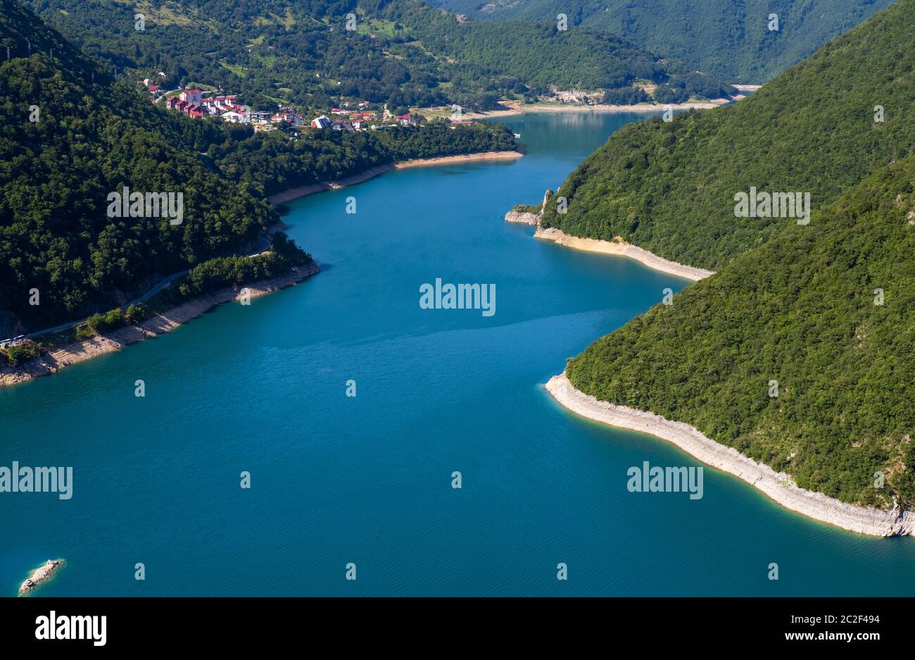Piva Lake (Pivsko Jezero) view in Montenegro Stock Photo - Alamy
