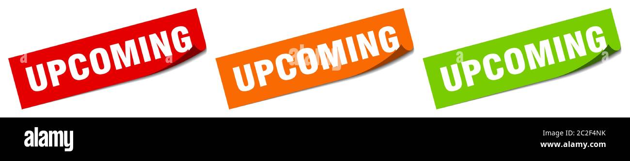 upcoming sticker. upcoming square isolated sign. upcoming label Stock ...