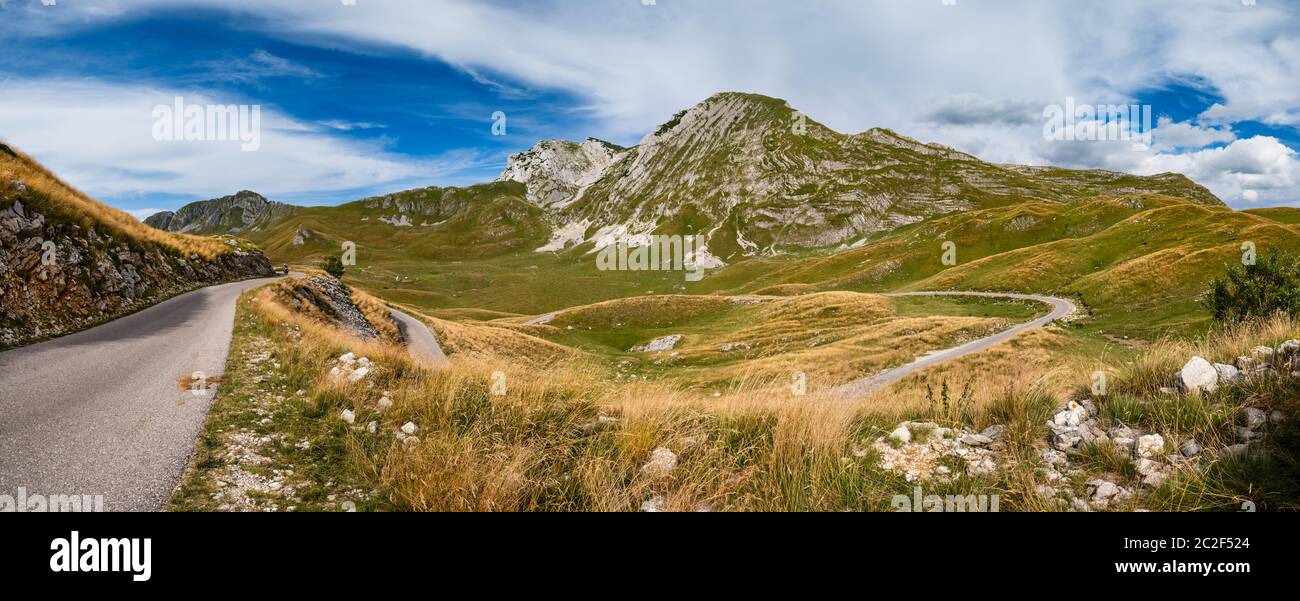 Summer mountain Durmitor panoramic road, Sedlo pass, Montenegro Stock ...
