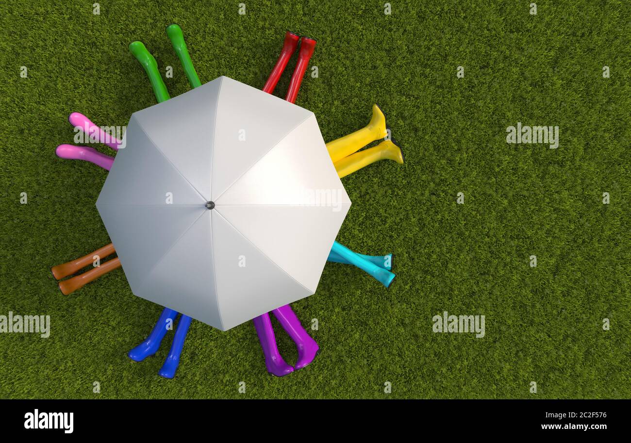 Children umbrella friendship friends hi-res stock photography and ...