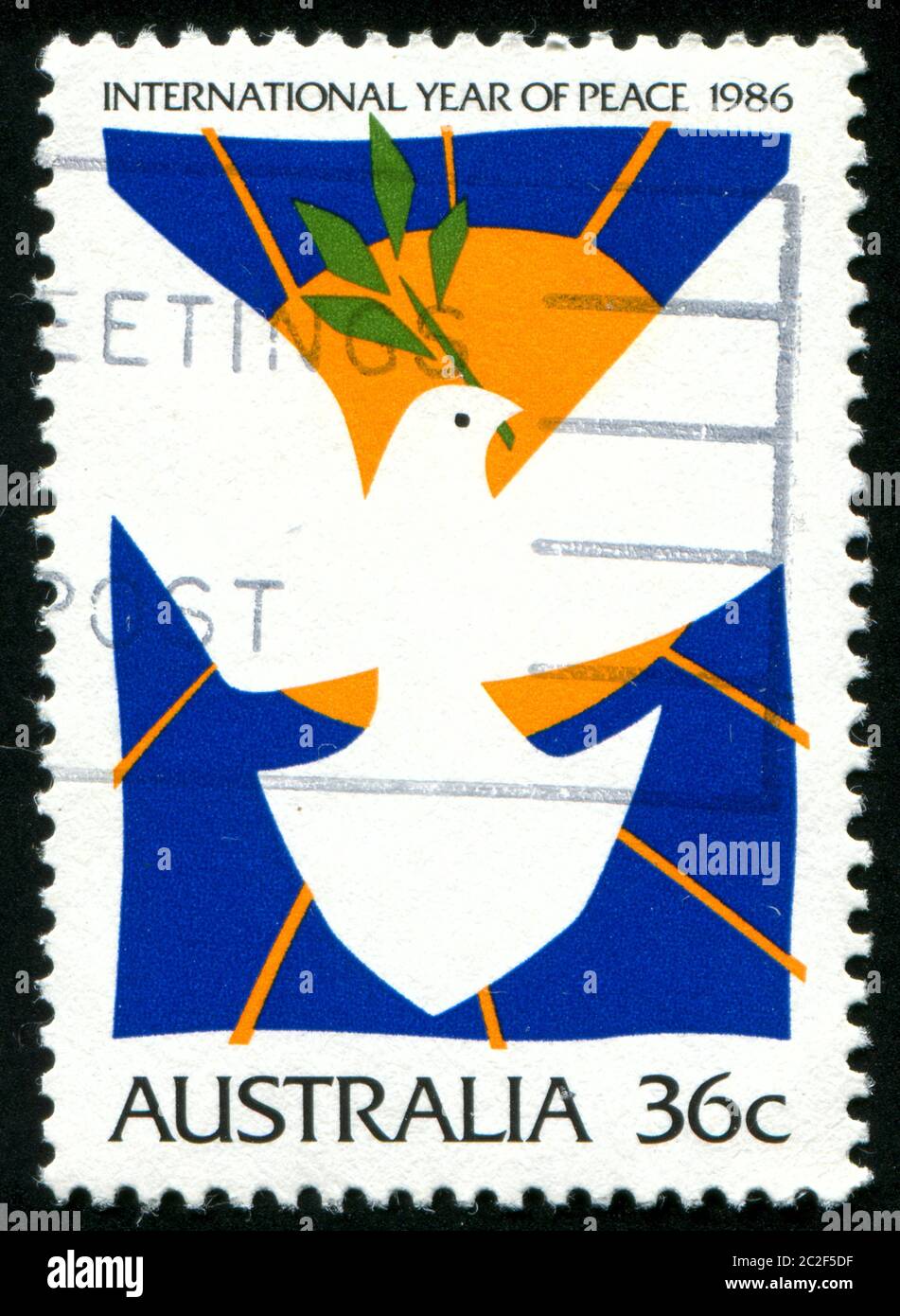 AUSTRALIA - CIRCA 1986: stamp printed by Australia, shows Peace Year ...