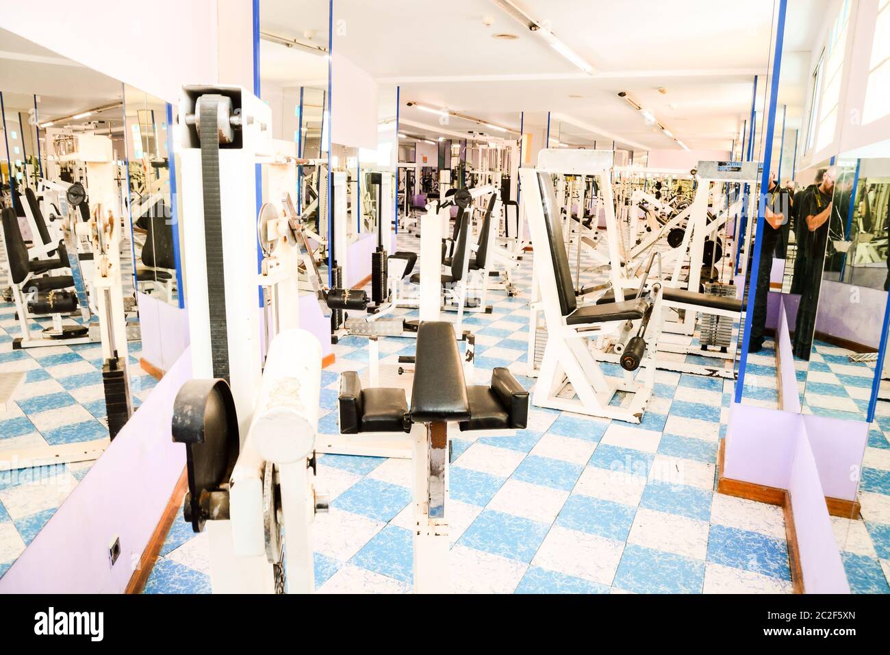 Equipment And Machines At The Empty Modern Gym Room Fitness Center ...