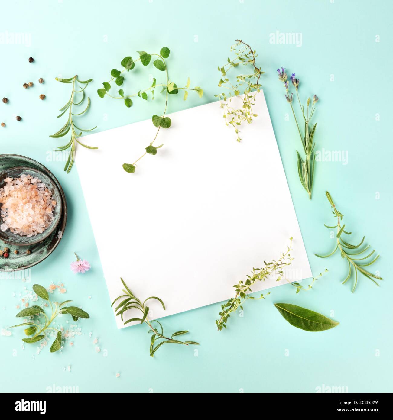 Recipe Design Template. A piece of paper with herbs, salt, and pepper ...