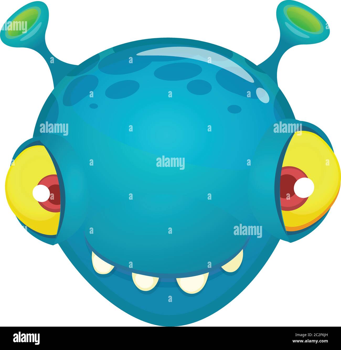 Cartoon funny monster head. Vector illustartion Stock Vector Image ...
