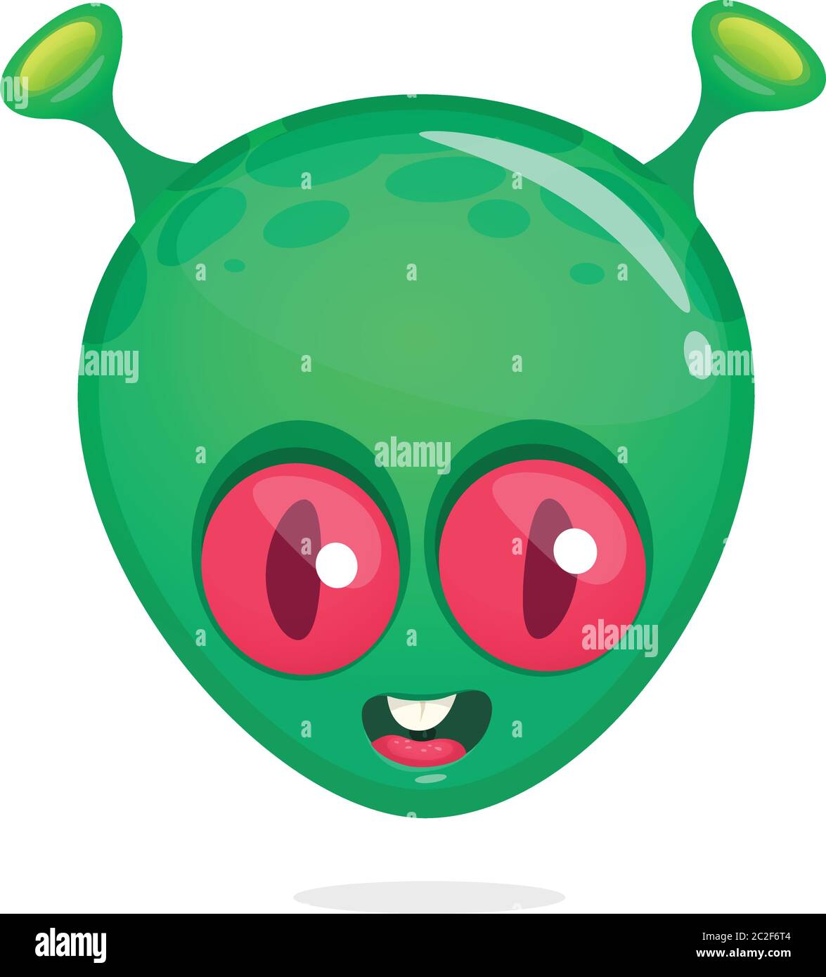Funny cartoon alien head icon. Vector illustration Stock Vector Image ...