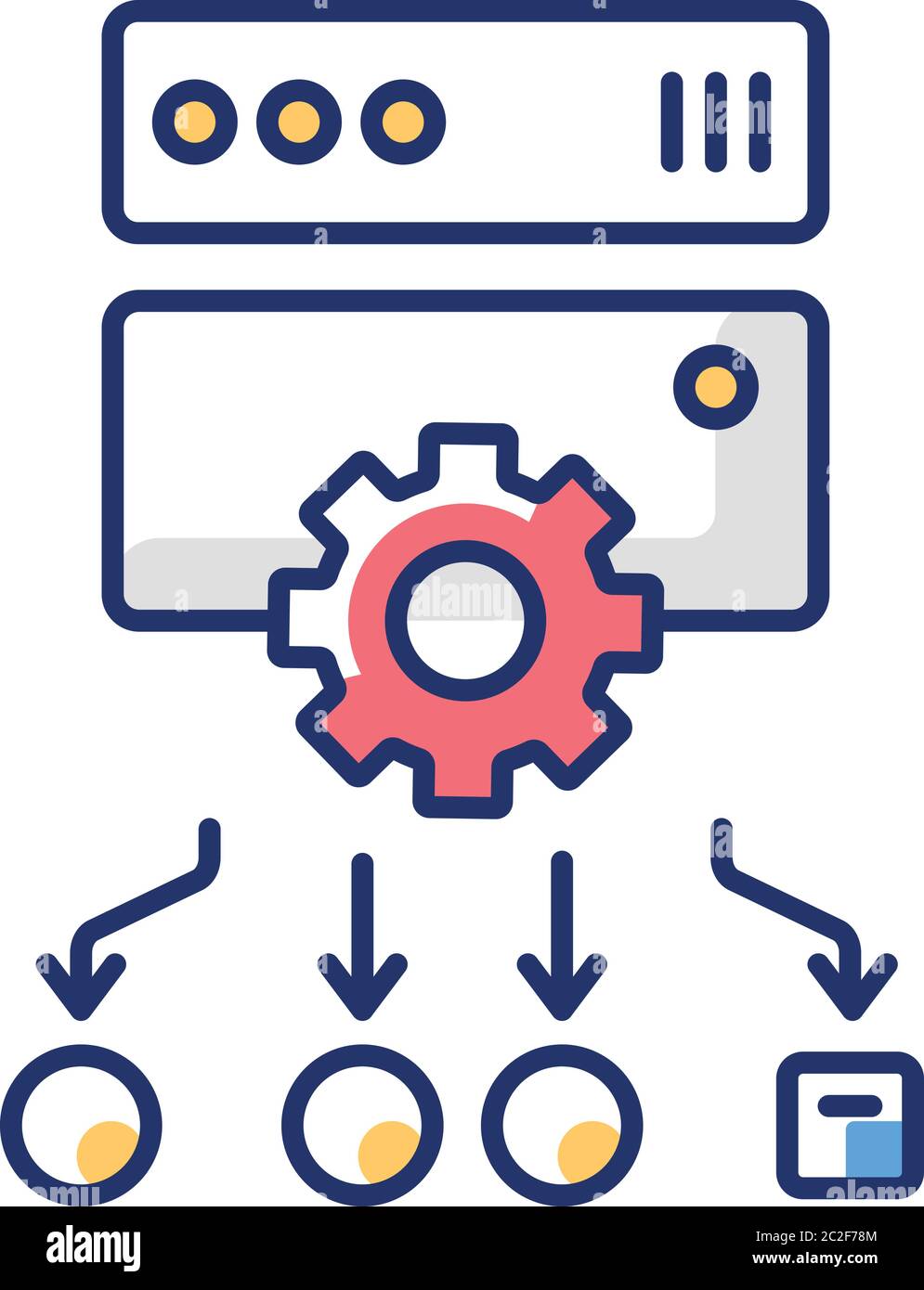Load balancing RGB color icon Stock Vector Image & Art - Alamy
