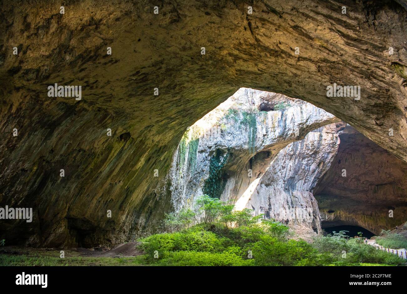 View inside the Devetashka Cave near Devetaki village and Osam river in ...