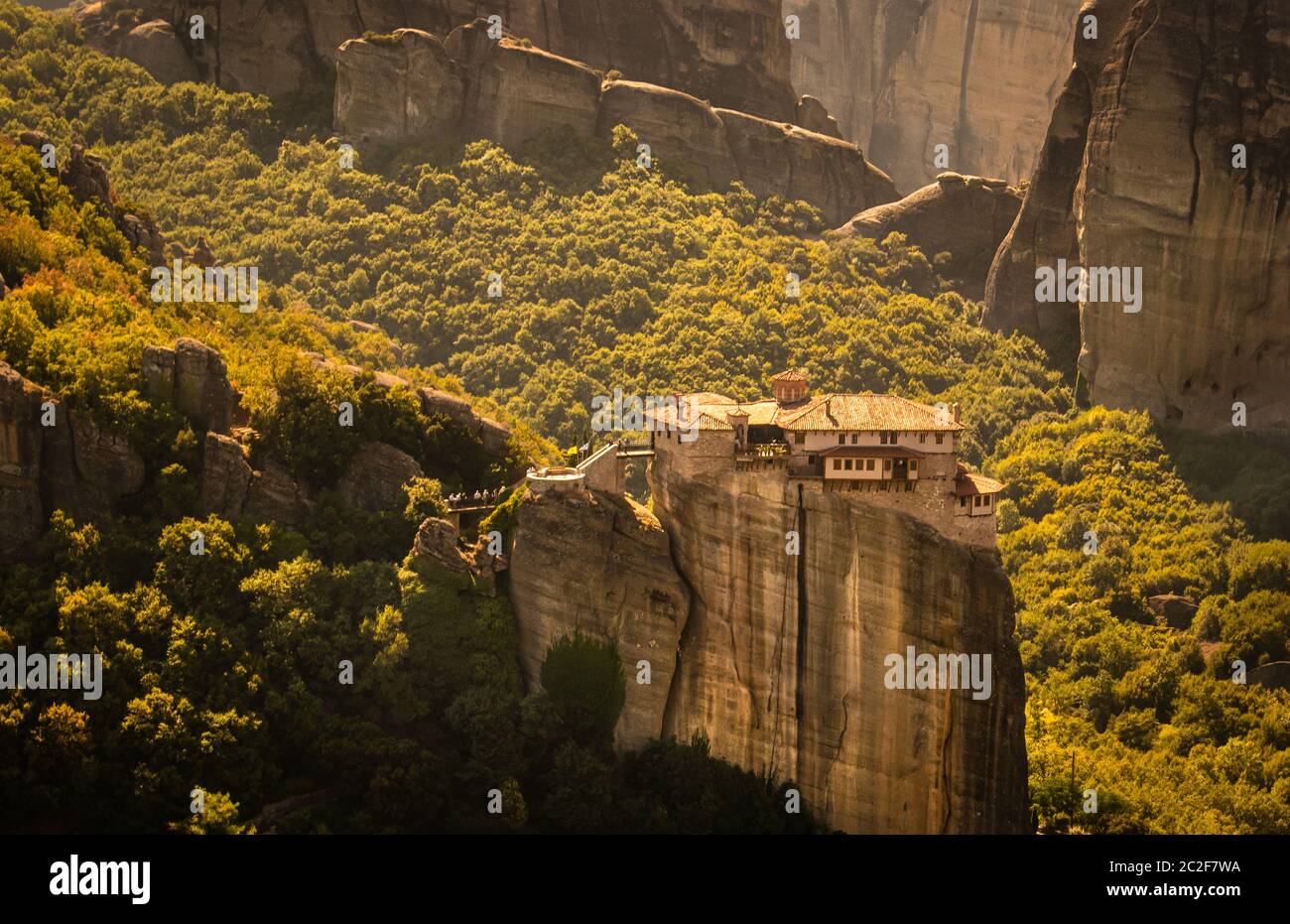 Monastery Meteora Greece. Stunning panoramic landscape. View of ...