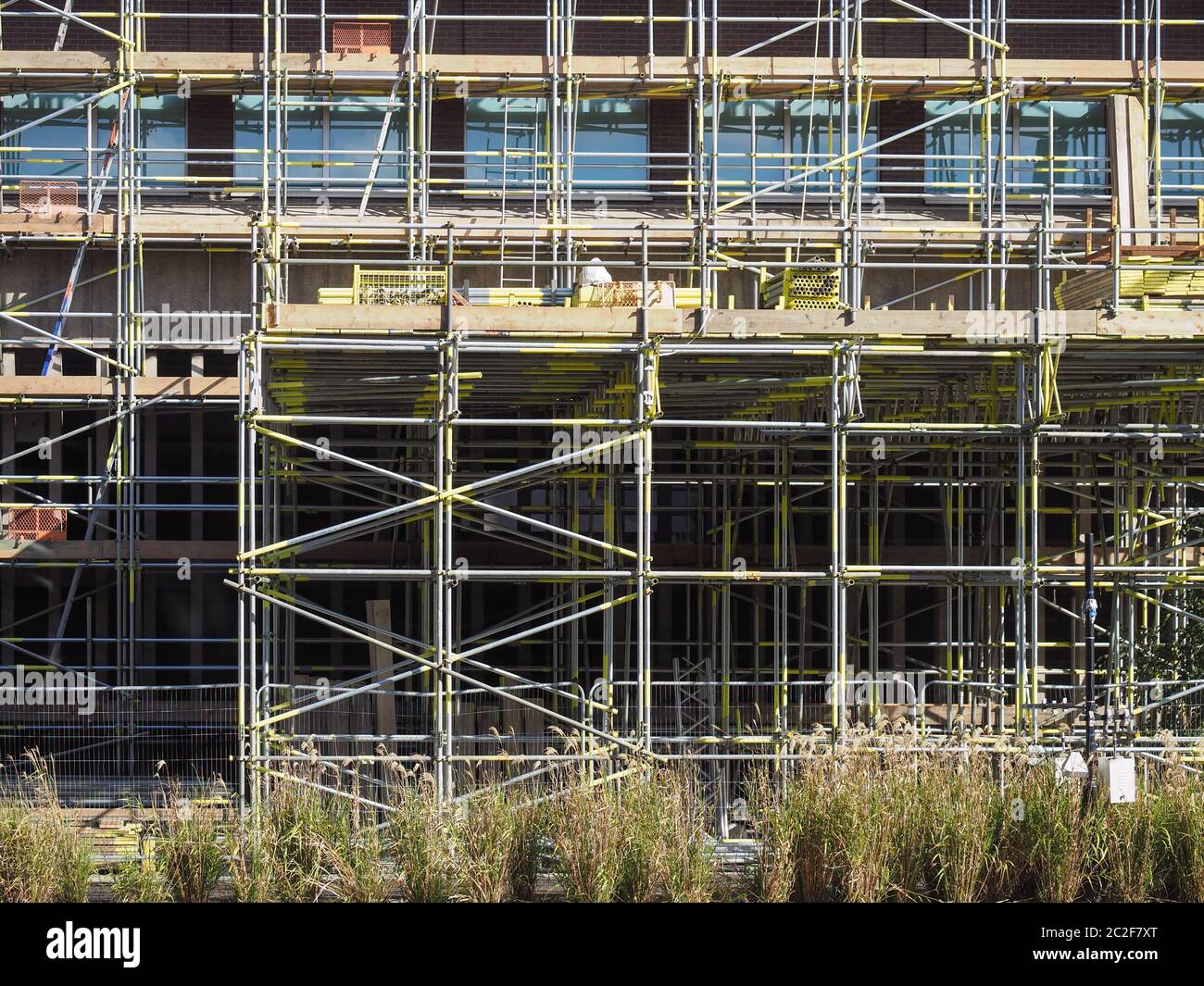 temporary scaffold for construction works at building site Stock Photo ...