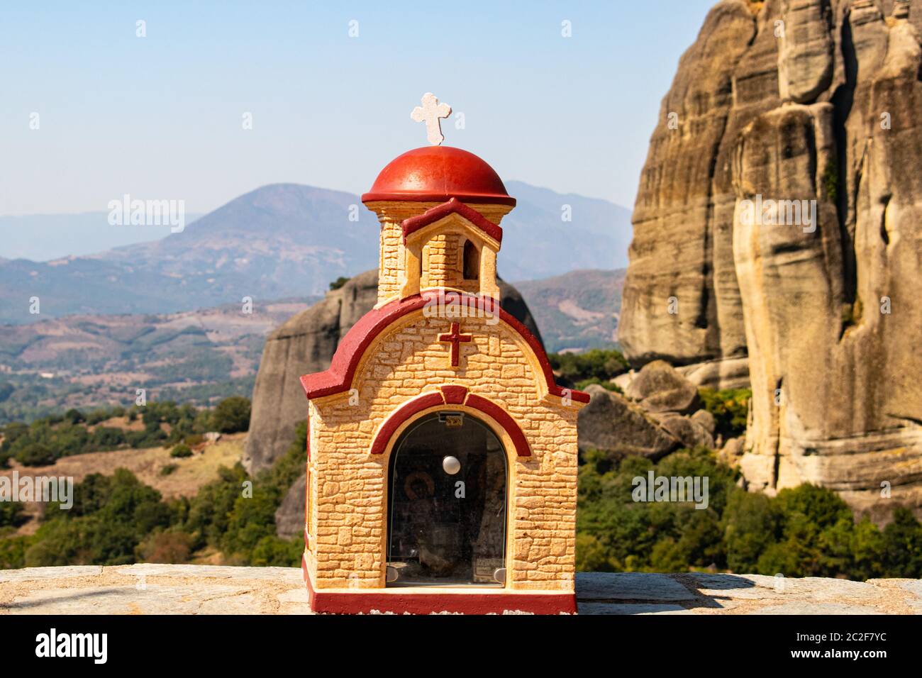 Monastery Meteora Greece. Stunning panoramic landscape. View of ...