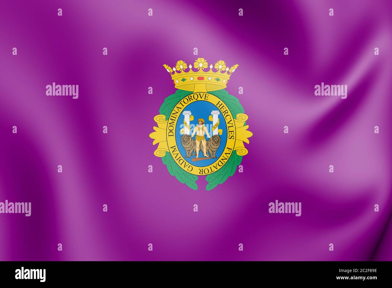 3D Flag of Cadiz City, Spain. 3D Illustration Stock Photo - Alamy