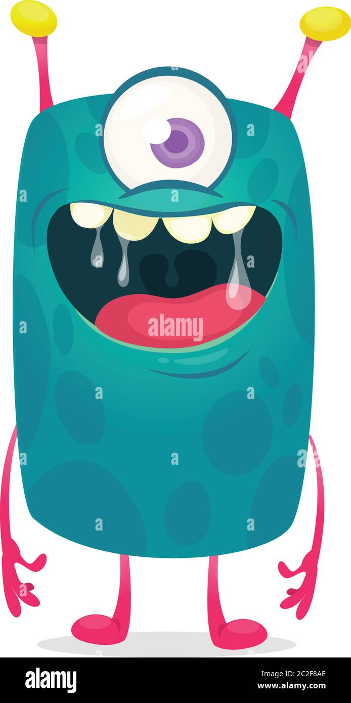 Cartoon monster cyclops. Vector illustration of alien character Stock ...