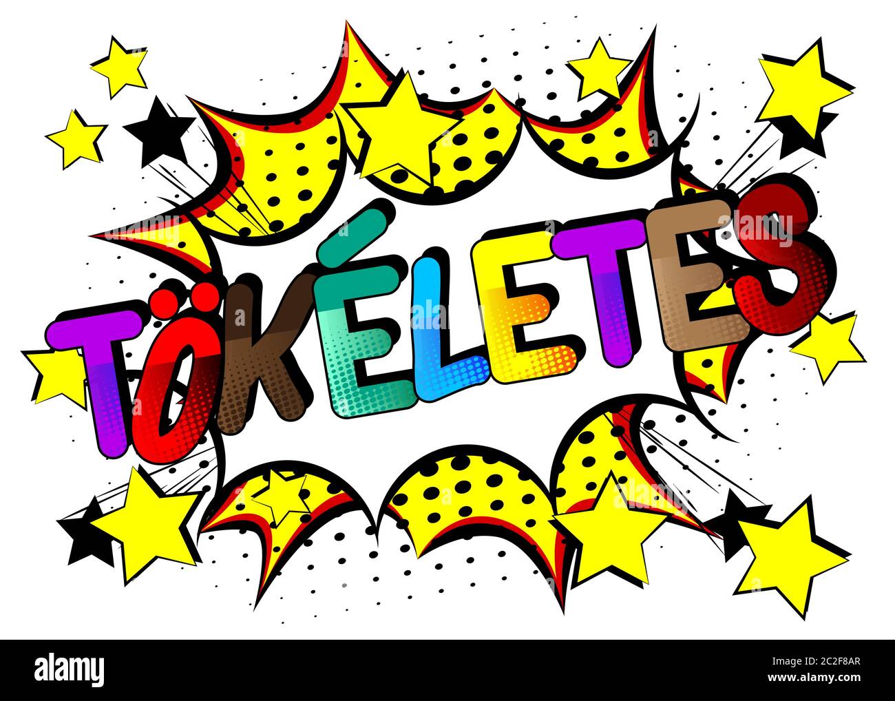 Perfect in Hungarian. Comic book style foreign language cartoon words ...