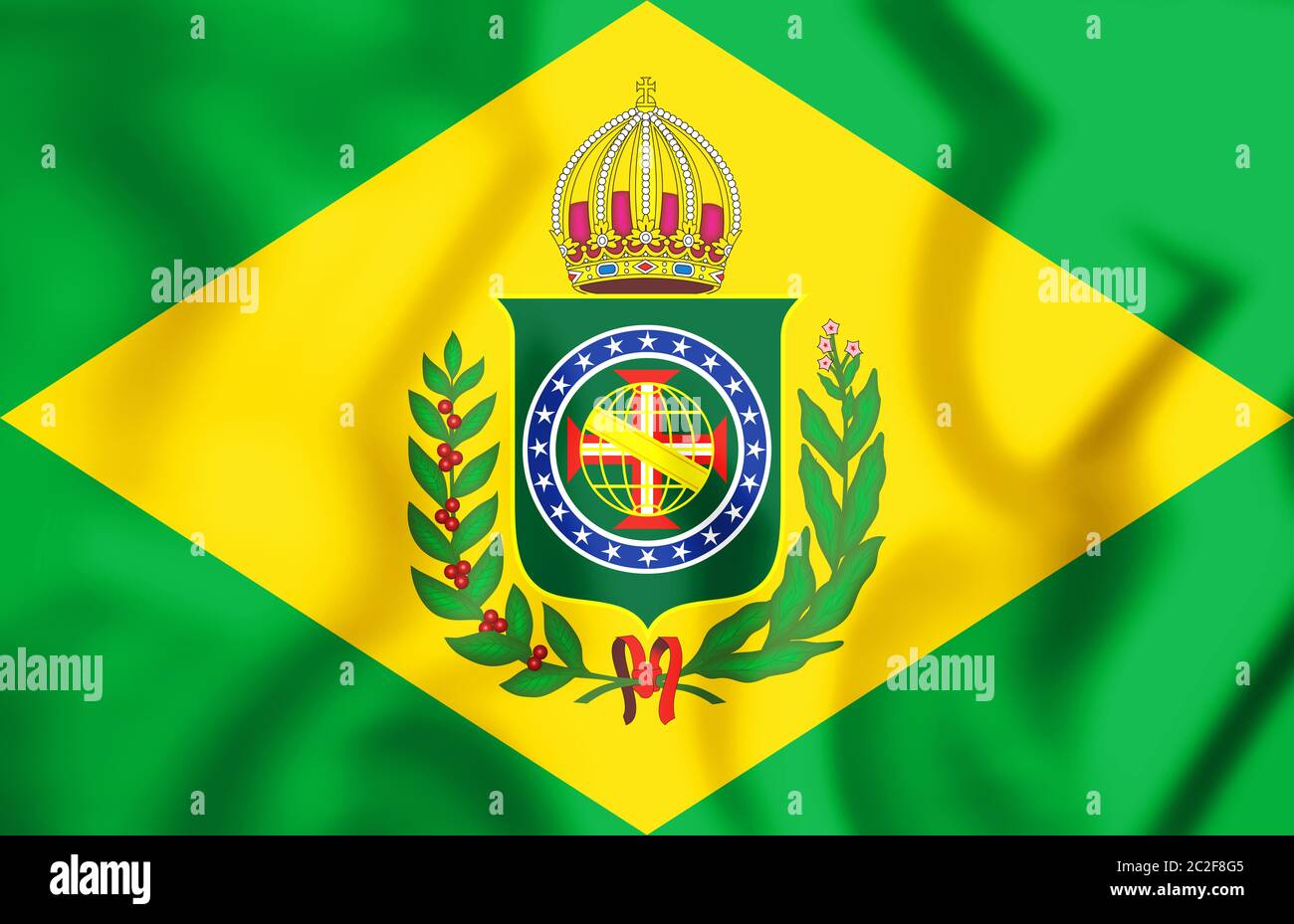 3D Empire of Brazil Flag (1870-1889). 3D Illustration Stock Photo - Alamy