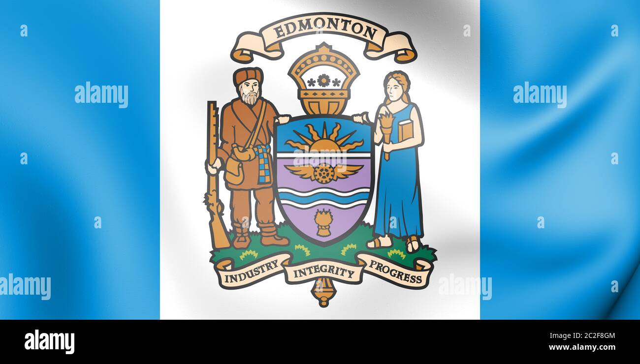 3D Flag of Edmonton, Canada. 3D Illustration Stock Photo - Alamy