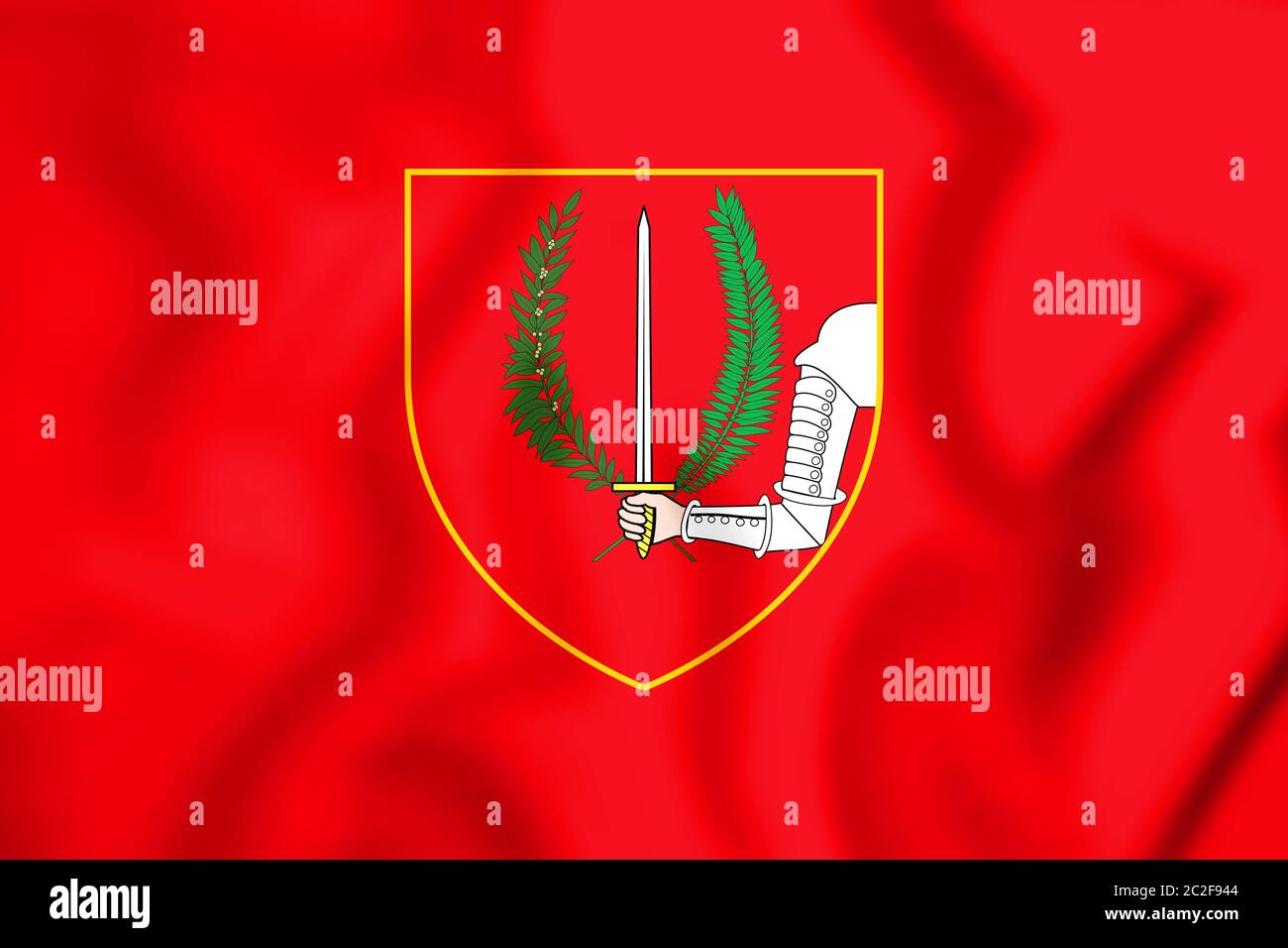 3D Flag of Birgu, Malta. 3D Illustration Stock Photo - Alamy