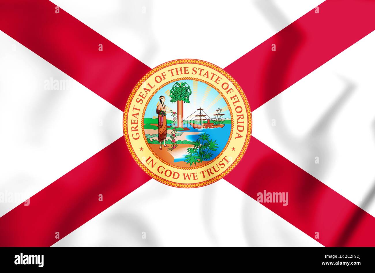 3D Flag of Florida (1900-1985), USA. 3D Illustration Stock Photo - Alamy