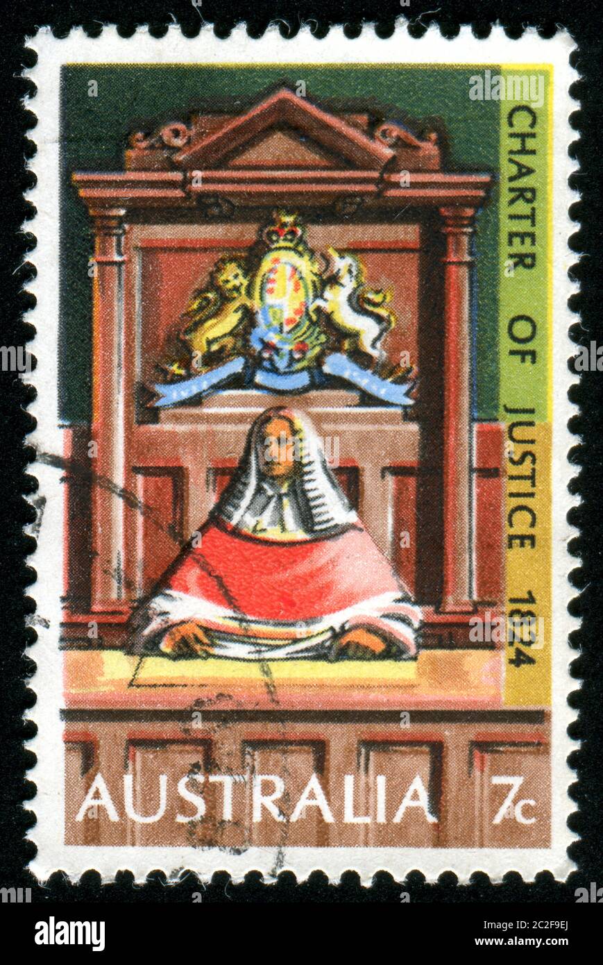 AUSTRALIA - CIRCA 1973: stamp printed by Australia, shows Supreme Court ...