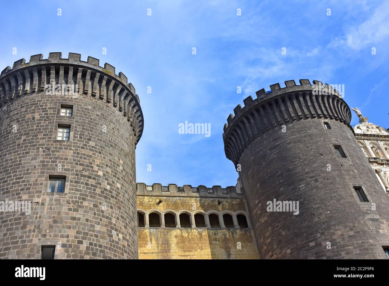 Italy, Napoli, view of the historic center, castles and monuments ...
