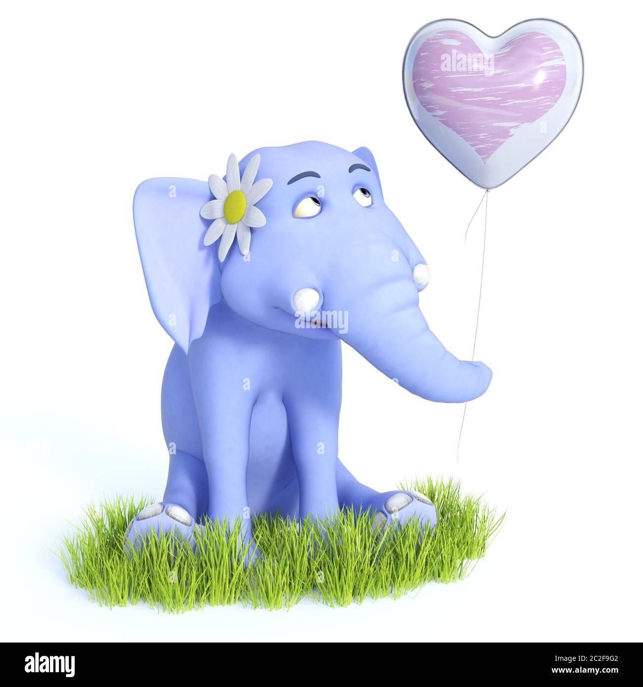 Cute Elephant Heart Cartoon