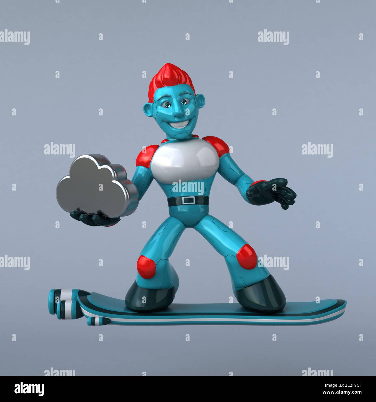 Red Robot - 3D Illustration Stock Photo - Alamy