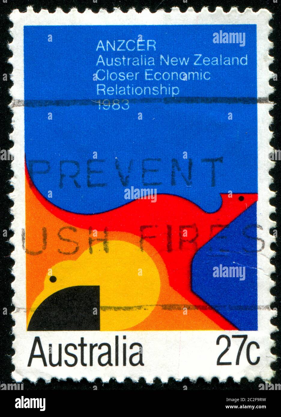 AUSTRALIA - CIRCA 1983: stamp printed by Australia, shows Australia-New ...