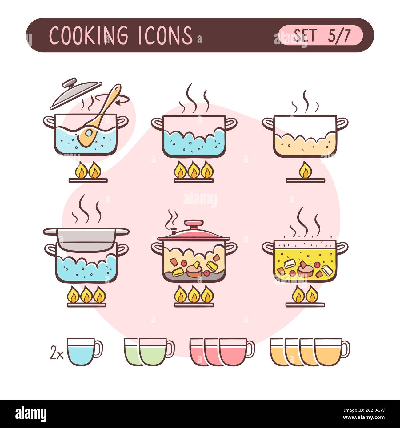 Cooking instructions icon set. Very useful to explain cooking recipes ...