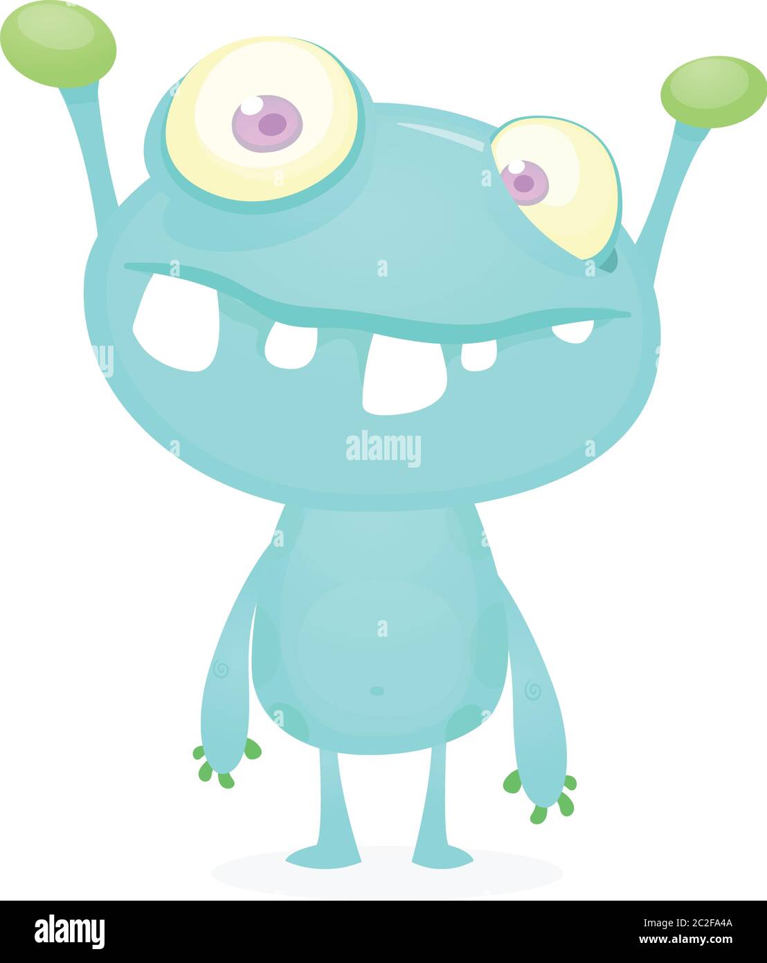 Happy alien cartoon. Vector illustration isolated Stock Vector Image ...