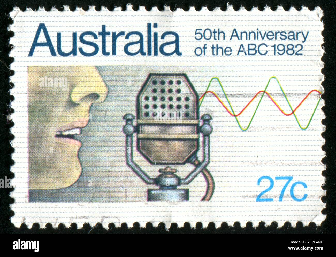 AUSTRALIA - CIRCA 1982: stamp printed by Australia, shows Announcer ...