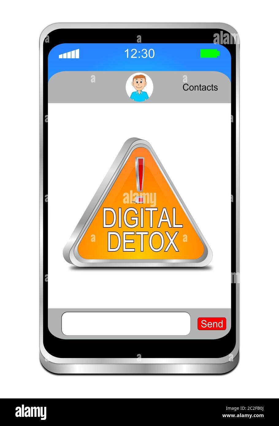 modern Smartphone with Digital Detox - Social Media sign on white ...