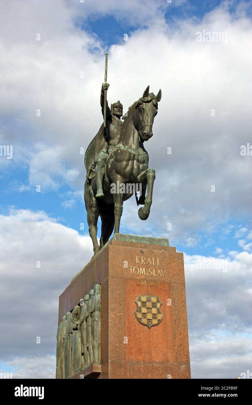 Monument of king Tomislav, first King of the Croatian Kingdom in the ...