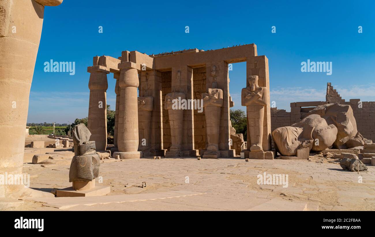 The Ramesseum is the memorial temple or mortuary temple of Pharaoh ...