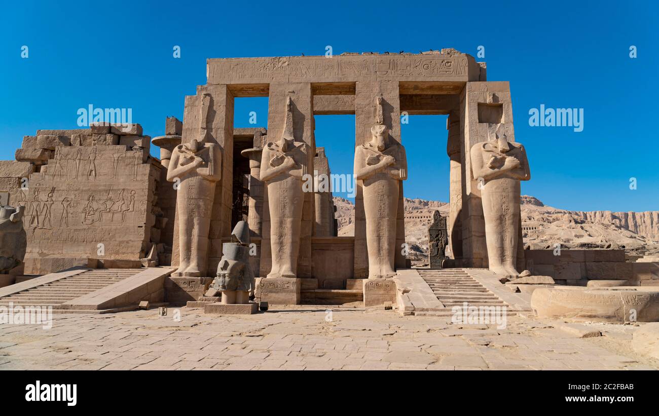 The Ramesseum is the memorial temple or mortuary temple of Pharaoh ...