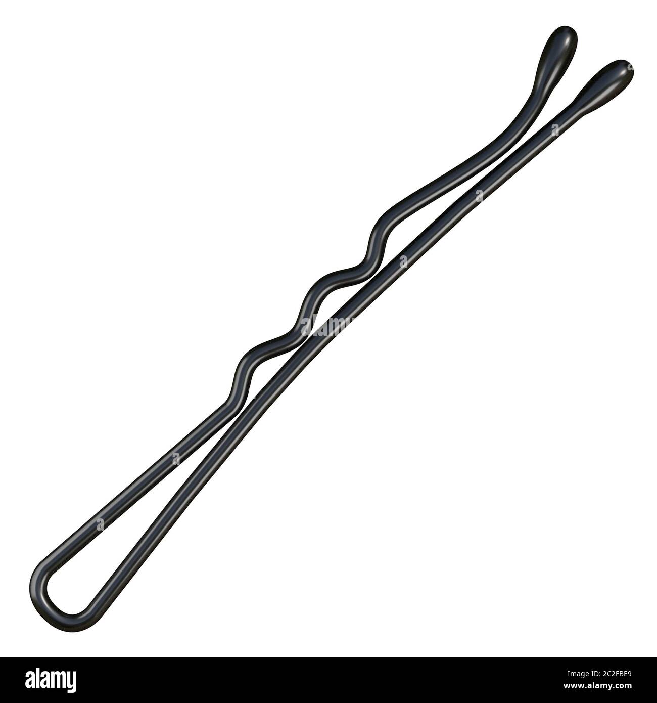Black metal hairpin 3D rendering illustration isolated on white ...