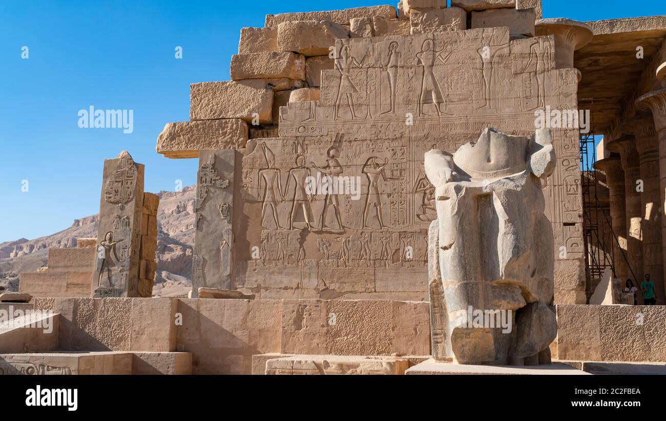 The Ramesseum is the memorial temple or mortuary temple of Pharaoh ...