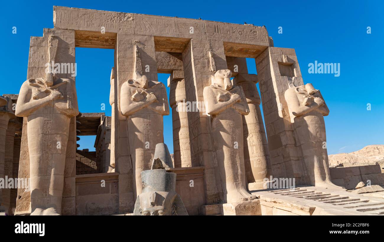 The Ramesseum is the memorial temple or mortuary temple of Pharaoh ...