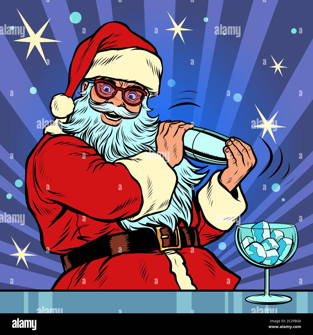 Santa Party Dj Santa Claus At Christmas With Glasses And Snow Mix On