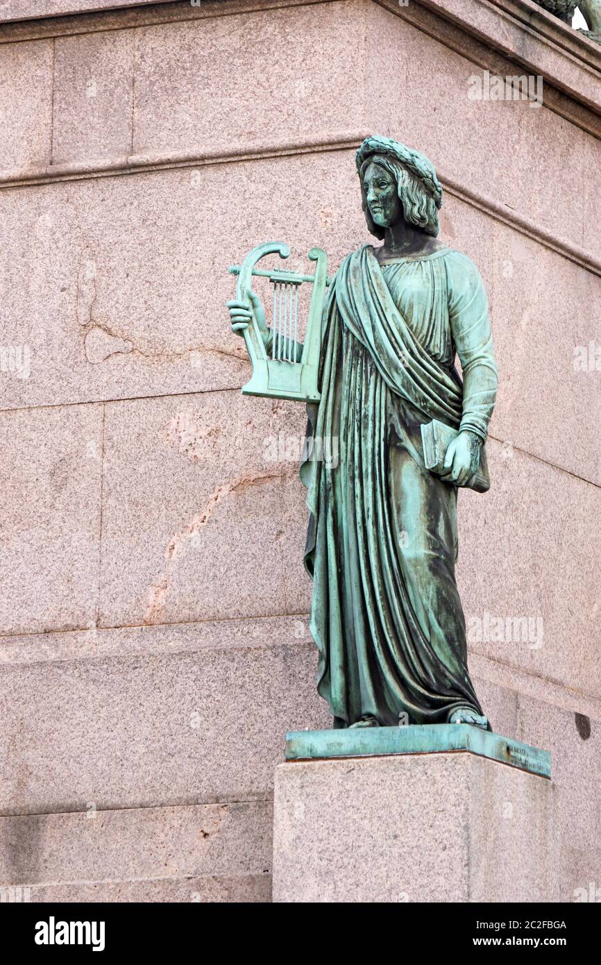 Art and science, statue in the foot of the King Wilhelm column at ...
