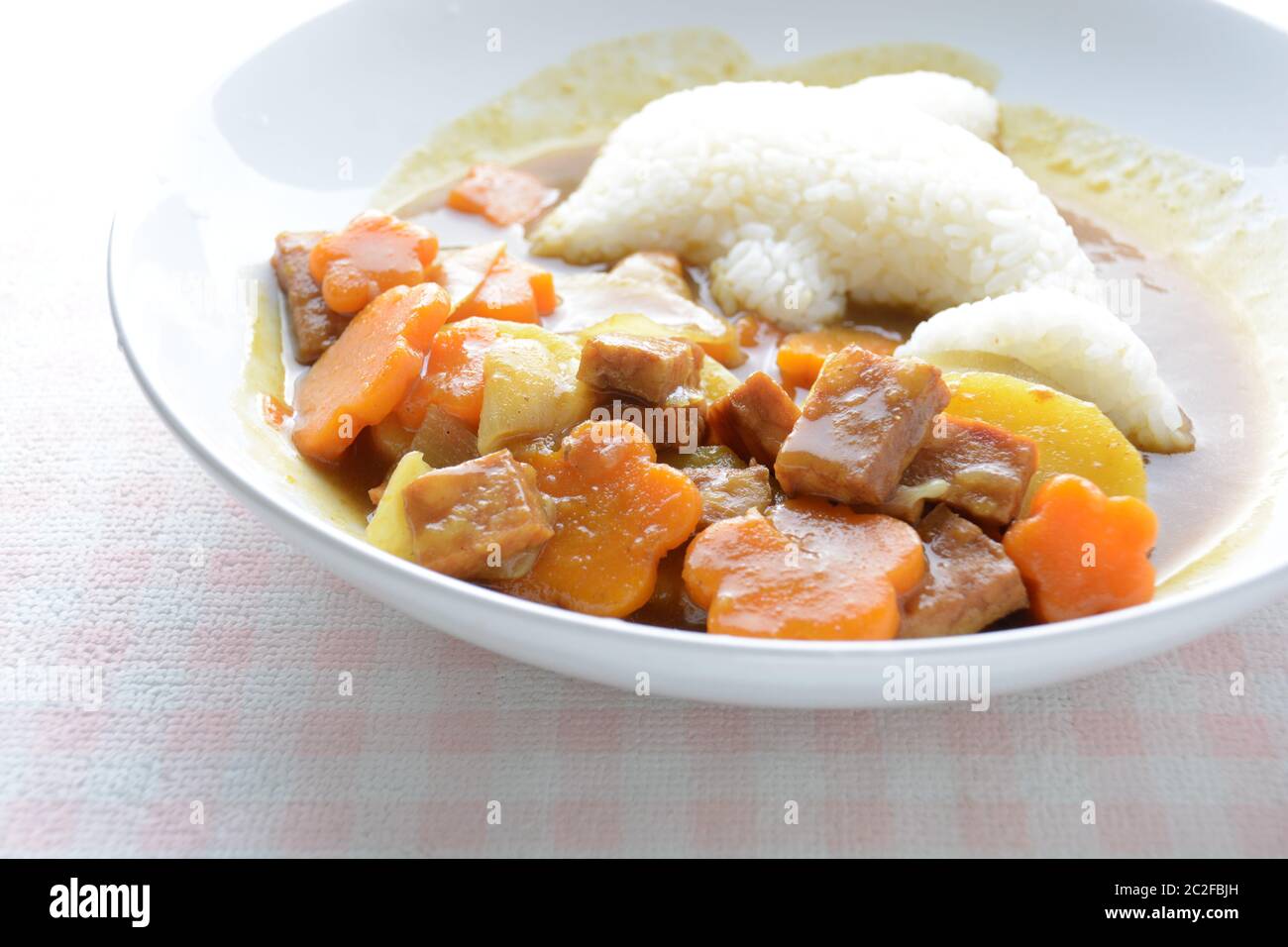 Japanese curry with dolphin rice shape and fried chicken. (Karaage ...