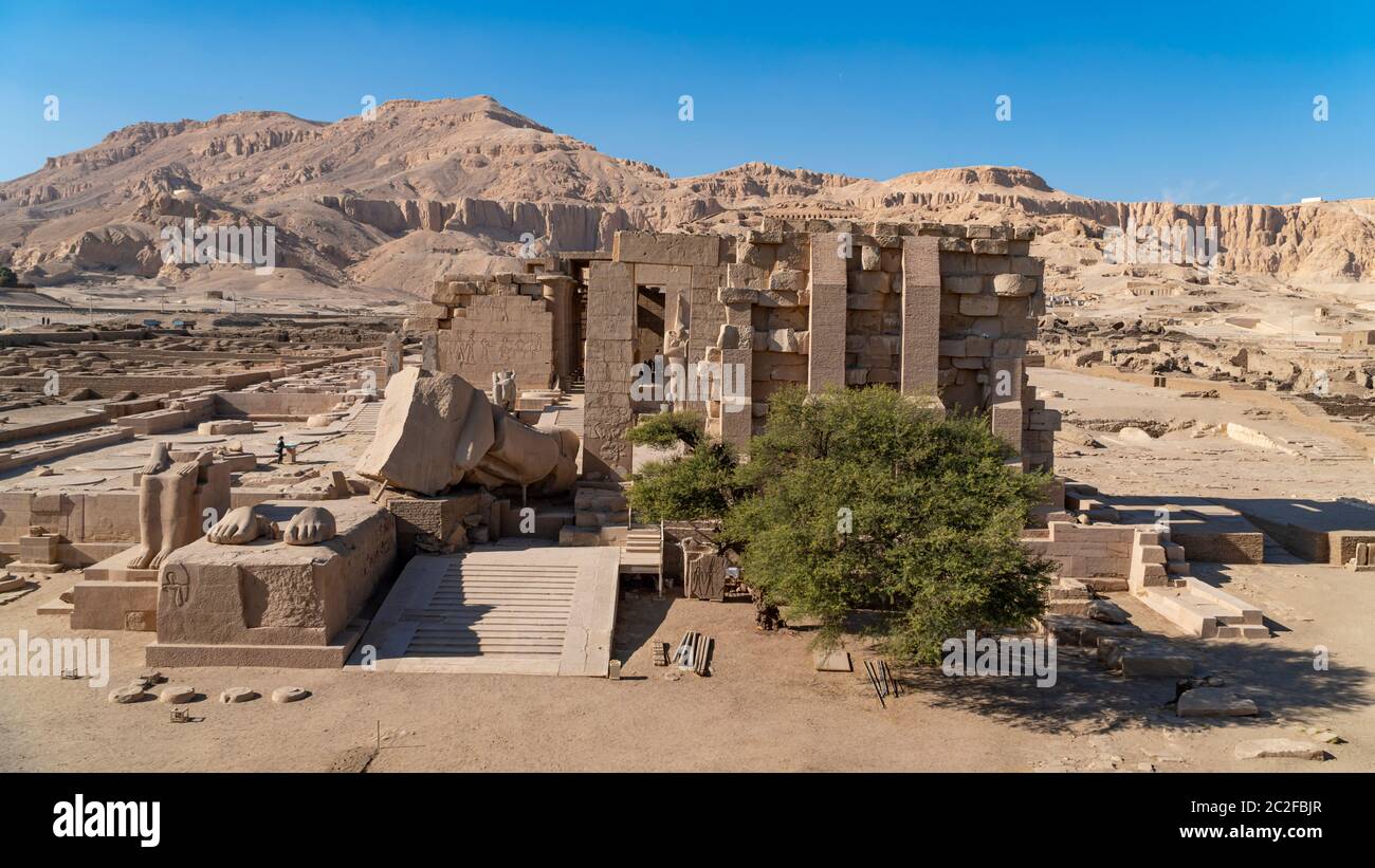 The Ramesseum is the memorial temple or mortuary temple of Pharaoh ...