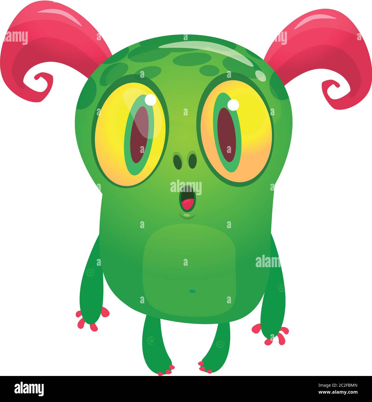 Surprised alien character cartoon. Halloween vector illustration Stock ...